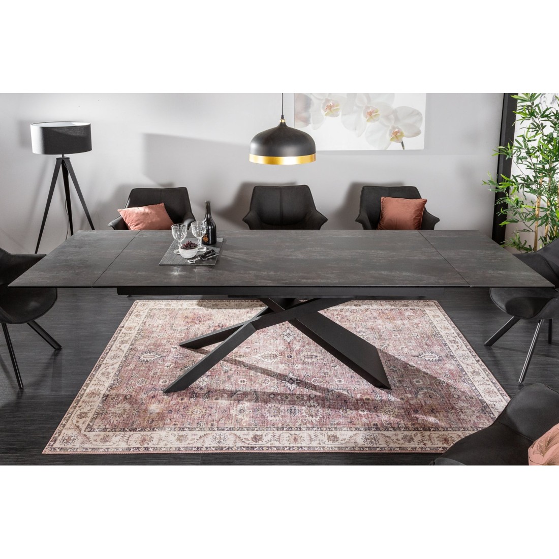 Table de salle à manger STELIX – Extensible 180 à 260 cm – Structure en ...