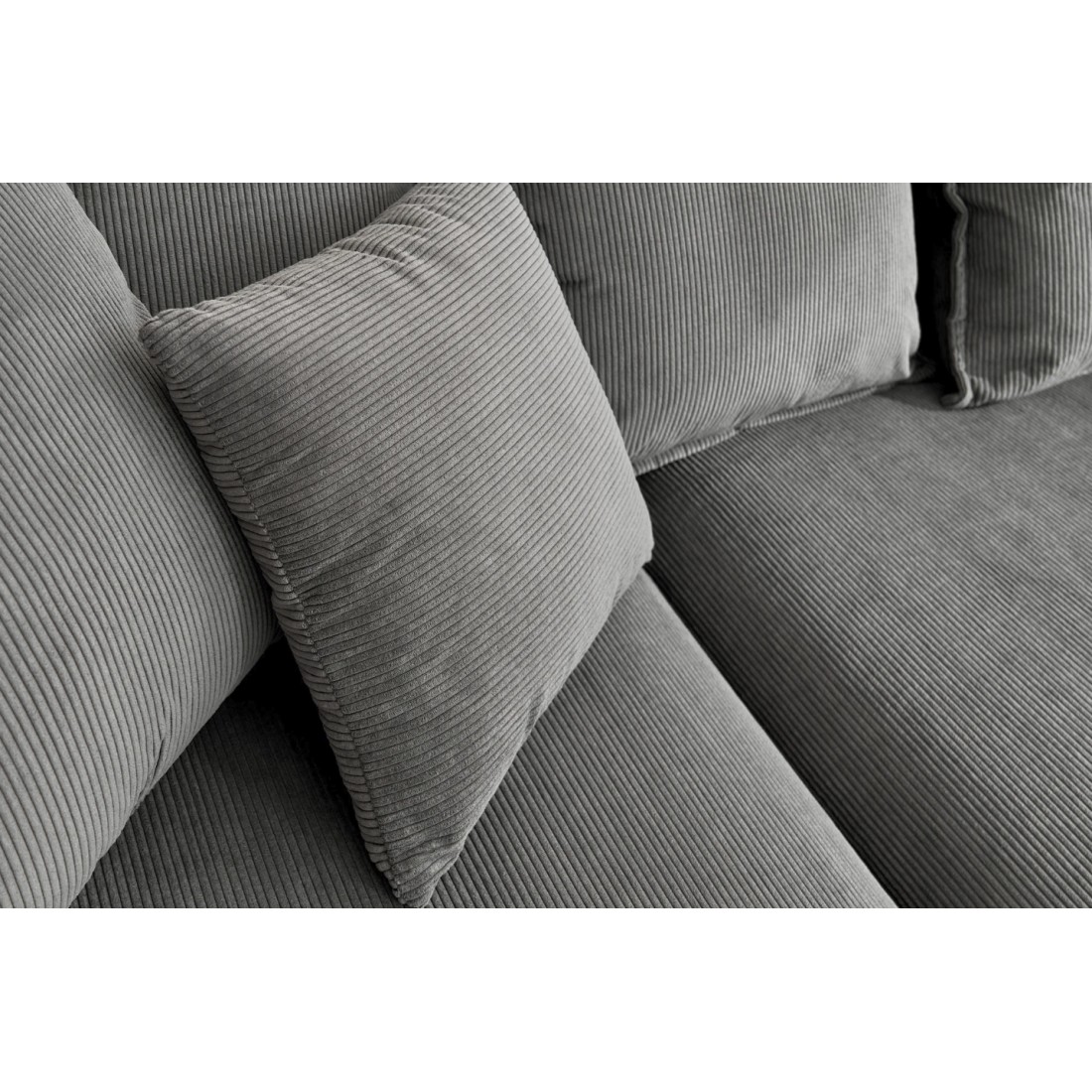 Canapé d’angle KALIA gris – Grand canapé 4 places confortable et moderne