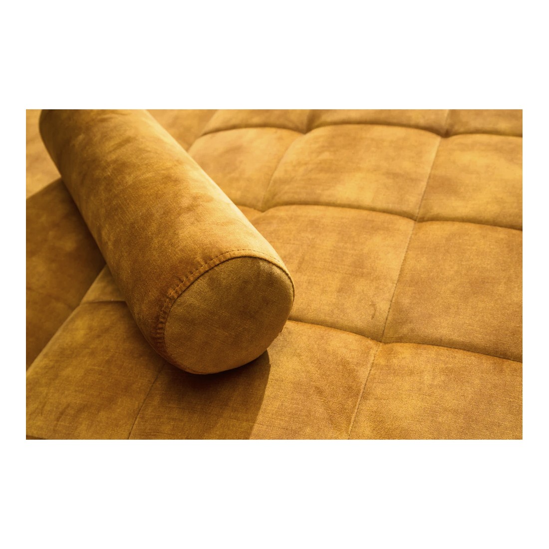 Canapé droit ATELIA jaune moutarde convertible – Canapé-lit design en ...